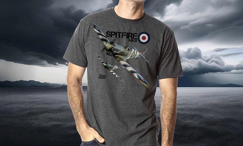 Spitfire Logo Embroidered T-Shirt – RAF Museum Shop